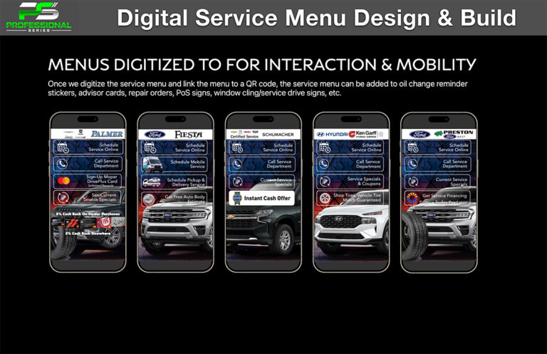 Service Menus – Professional Series Auto Performance Products